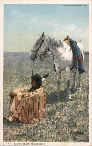Lame Chicken, Assinaboine Native Americana Postcard