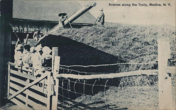 Scenes along the Trolly Medina, NY Postcard