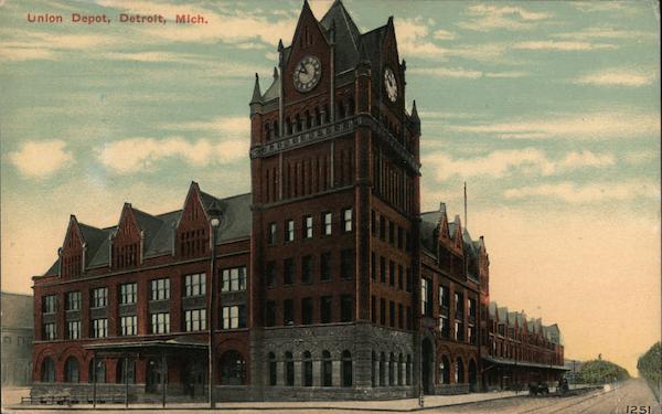 Union Depot Detroit, MI Postcard