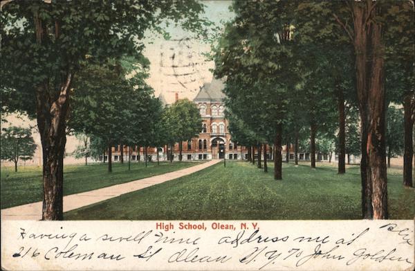 High School Olean, NY Postcard