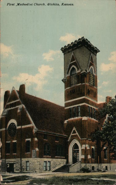 First Methodist Church Wichita, KS Postcard