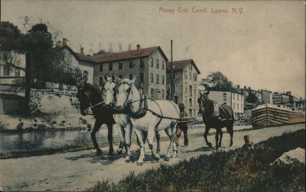 Along Erie Canal Lyons, NY Postcard