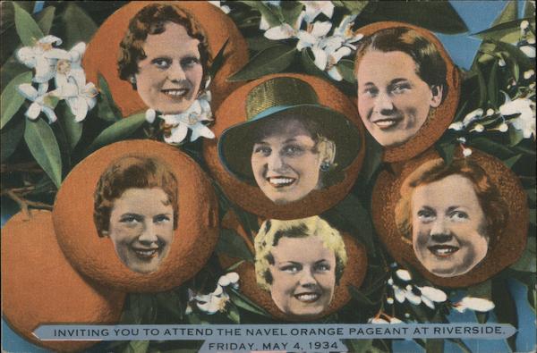 Navel Orange Pageant at Riverside California Postcard