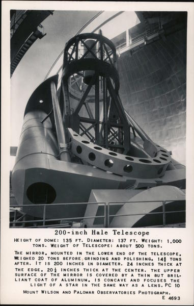200-inch Hale Telescope [photo] Warner Springs, CA Postcard