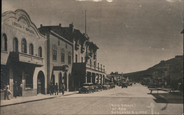 Looking Down Ruiz Avenue B.C. Ensenada, Mexico Postcard