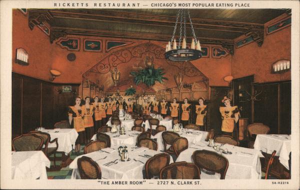 Ricketts Restaurant, The Amber Room Chicago, IL Postcard