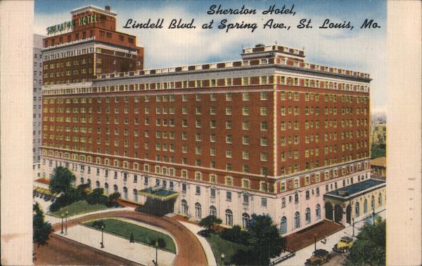 Sheraton Hotel - Lindell Boulevard at Spring Avenue St. Louis, MO Postcard