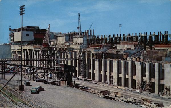 St. Lawrence River Dam / seaway Massena, NY Postcard