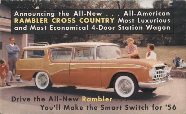 1956 Rambler Cars Postcard