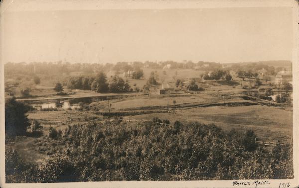 General View of Warren Maine Postcard
