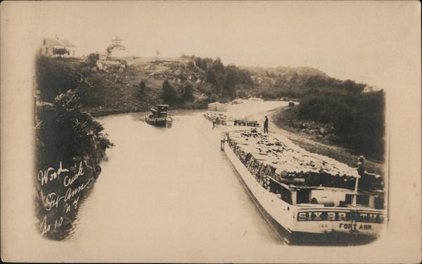 Riverboats on Wood Creek In Fort Ann, New York Postcard
