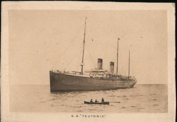 Cruise Ship - S. S. Teutonic South Hampton, NY Postcard