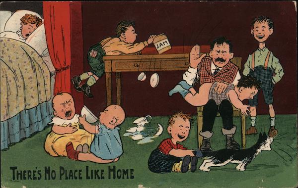 Father Spanking Child Postcard