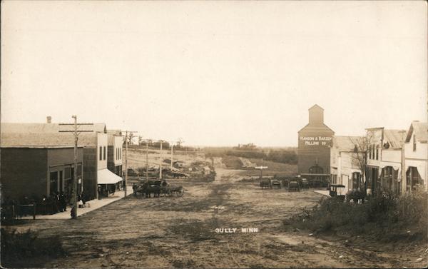 Main Street Gully, MN Johnson & Olson Postcard