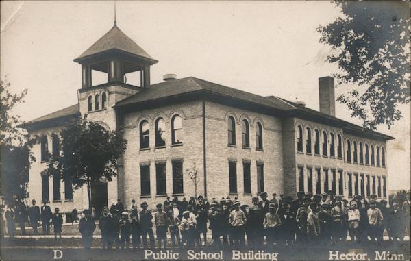 Public School Building Hector, MN Postcard
