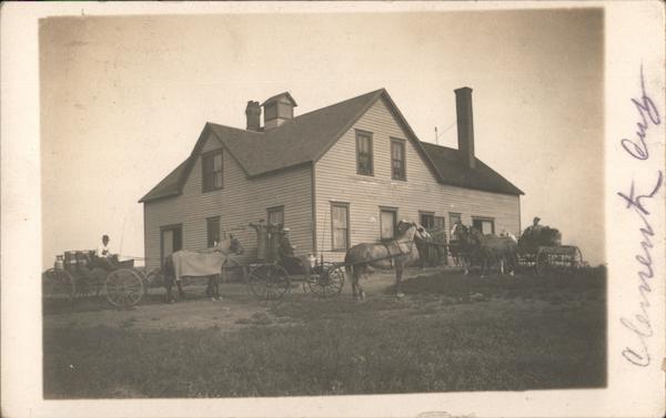 Family Home with Horses and Carraiges Clements, MN Postcard