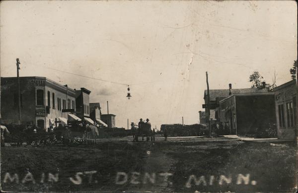 Main Street Dent, MN Rex Photo Co. Postcard