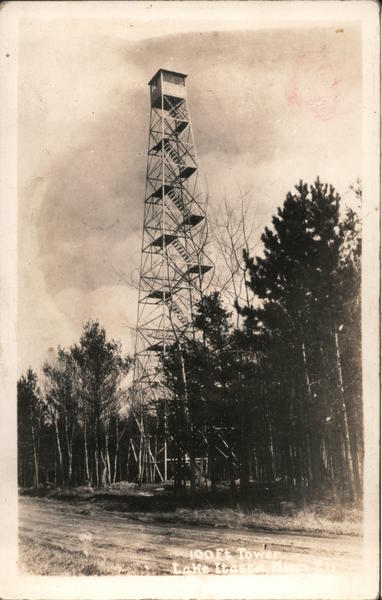 100 Ft. Tower Lake Itasca, MN Postcard