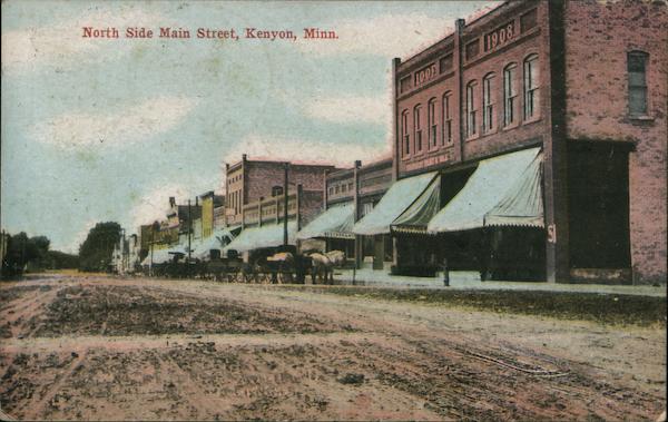North Side Main Street Kenyon, MN Postcard