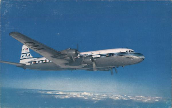 Pan American Airways Super 6 Clipper Airline Advertising Postcard