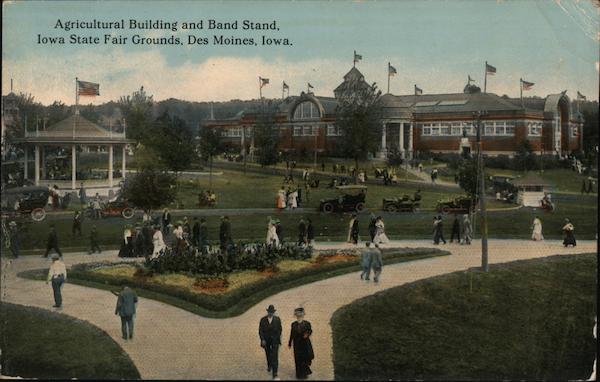 Agricultural Building and Band Stand, Iowa State Fair Grounds Des ...