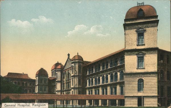 General Hospital, Rangoon Myanmar Southeast Asia Postcard
