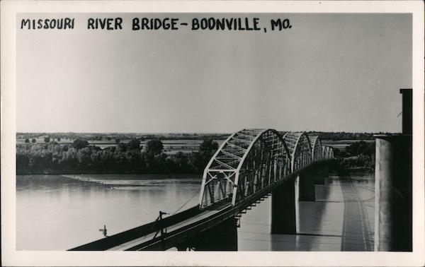 Missouri River Bridge Boonville, MO Postcard