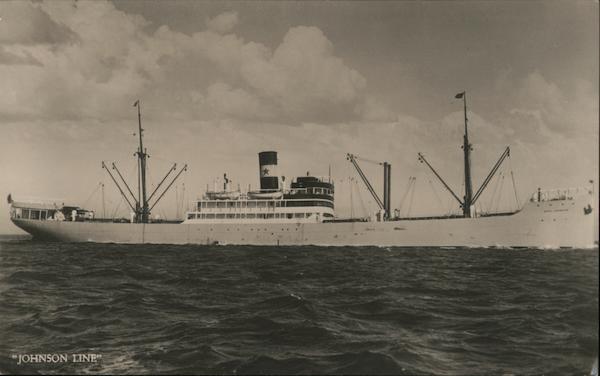 Johnson Line Boats, Ships Postcard