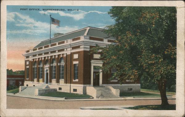 Warrensburg Post Office Missouri Postcard