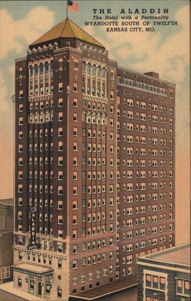 The Aladdin Hotel Kansas City, MO Postcard