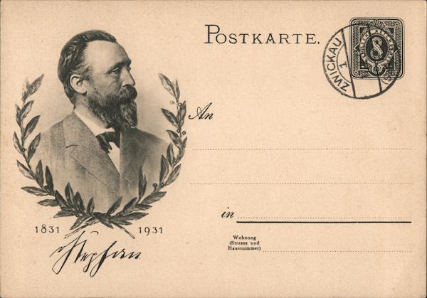 Postal card commemorating Heinrich von Stephan, General Postal Union ...