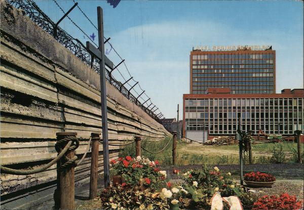 Berlin Wall Peter Fechter Memorial and Axel Springer Building Germany ...