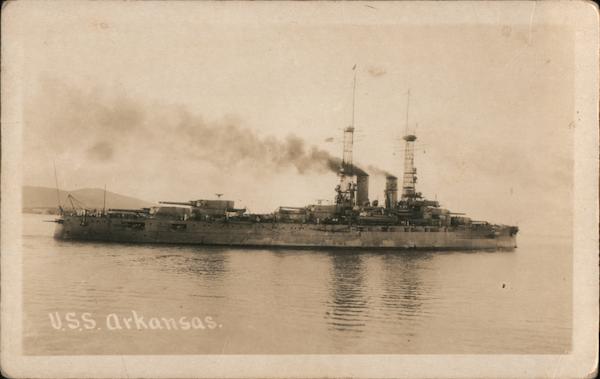 U.S.S. Arkansas Battleships Postcard