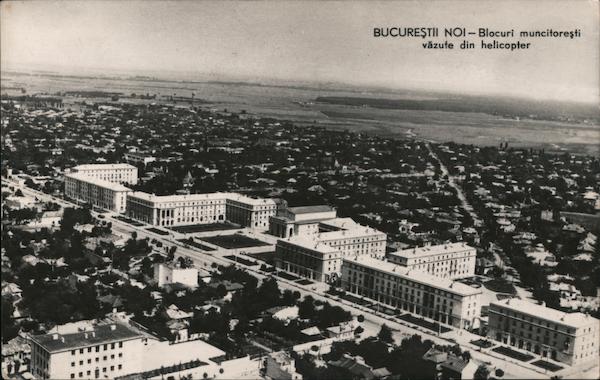 Aerial View of Bucharest from Helicopter Romania Eastern Europe Postcard