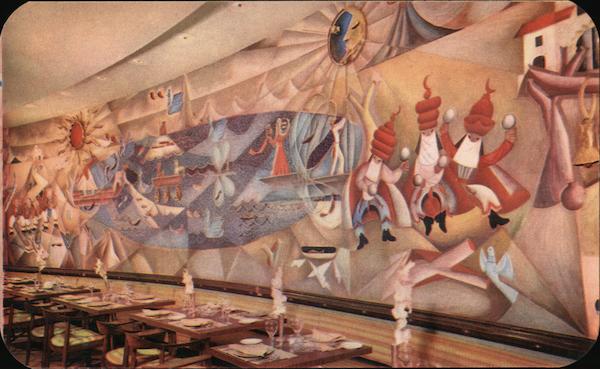Mural Del Cafe Tarasco, Hilton Continental Hotel Mexico Postcard