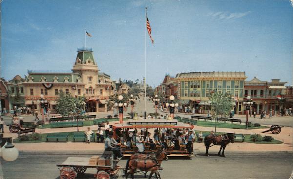 Town Square in Disneyland Anaheim, CA Postcard