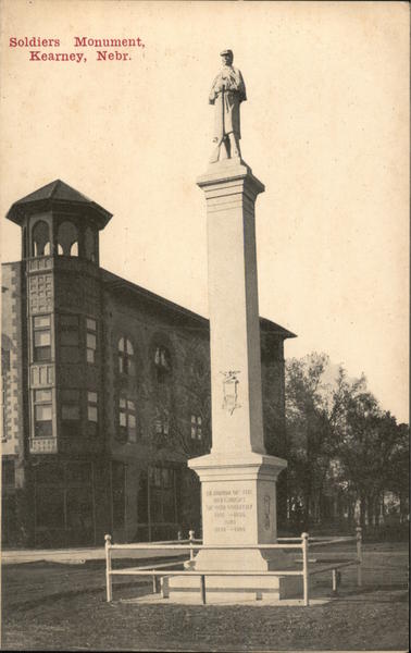 Soldiers Monument Kearney, NE Postcard