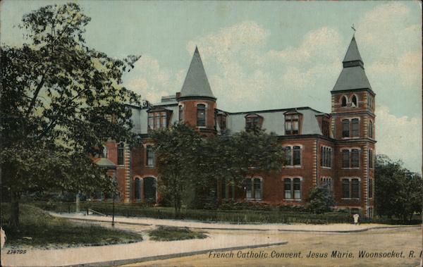 French Catholic Convent Jesus Marie Woonsocket, RI Postcard