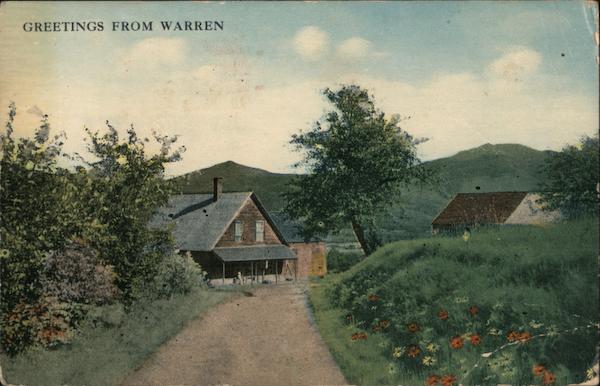 Greetings from Warren Maine Postcard