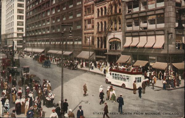 State Street North from Monroe Chicago, IL Postcard