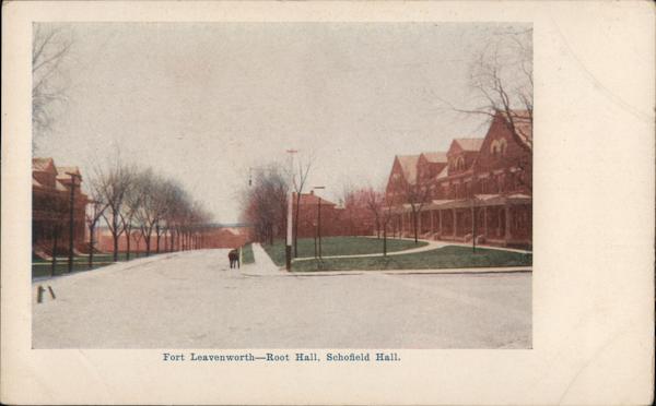 Root Hall, Schofield Hall Fort Leavenworth, KS Postcard