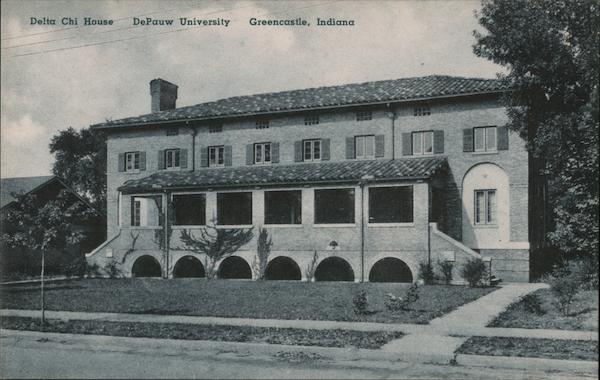 Delta Chi House - DePauw University Greencastle, IN Postcard