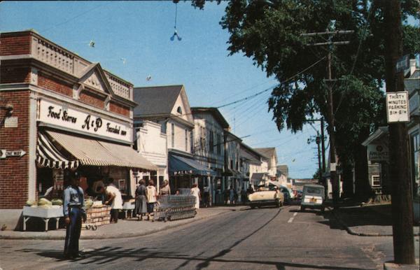 Main Street in Edgartown on Martha's Vineyard Island Massachusetts Postcard