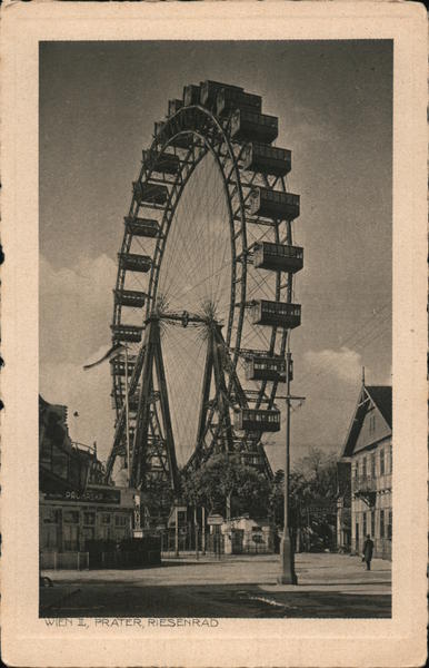 The Wiener Riesenrad Giant Ferris Wheel Vienna, Austria Postcard