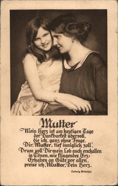 Mutter - Mother and Daughter Czechoslovakia Women Postcard