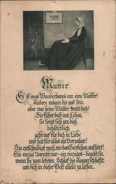 Mutter - A Lone Woman on a Chair Women Postcard
