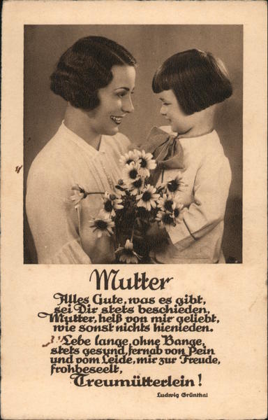 Mutter (German postcard for Mother) Children Postcard