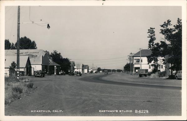 Street Scene McArthur, CA Postcard