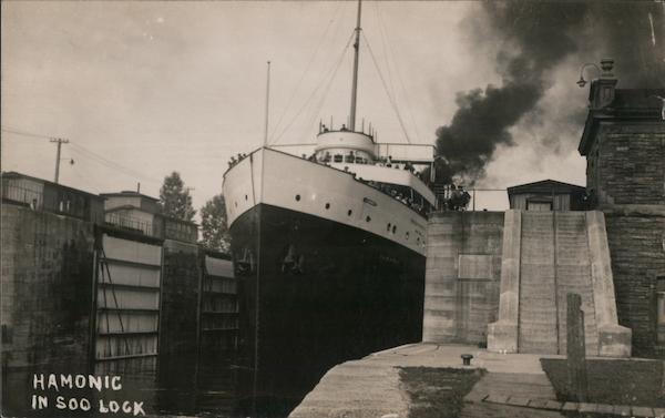 Hamonic in SOO Lock Boats, Ships Postcard
