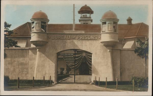 Bureau of Prisons Tinted Photo Manila, Philippines Southeast Asia Postcard